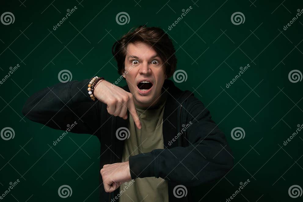 Man Making Funny Face with Hands Stock Image - Image of humor, jest ...