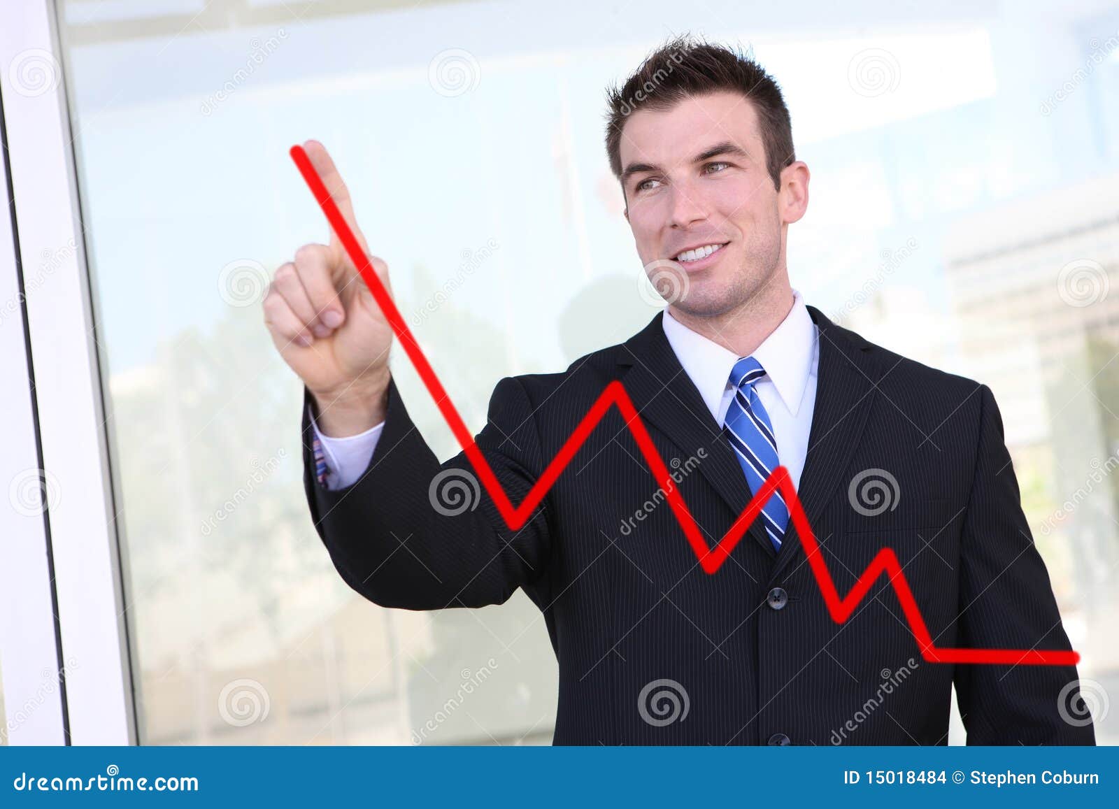 Man Making Graph Chart stock photo. Image of percentage - 15018484