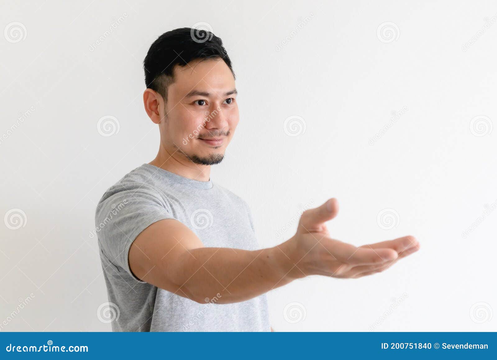 Man is Making a Hand Gesture of Invitation or Offers Help. Stock Photo ...