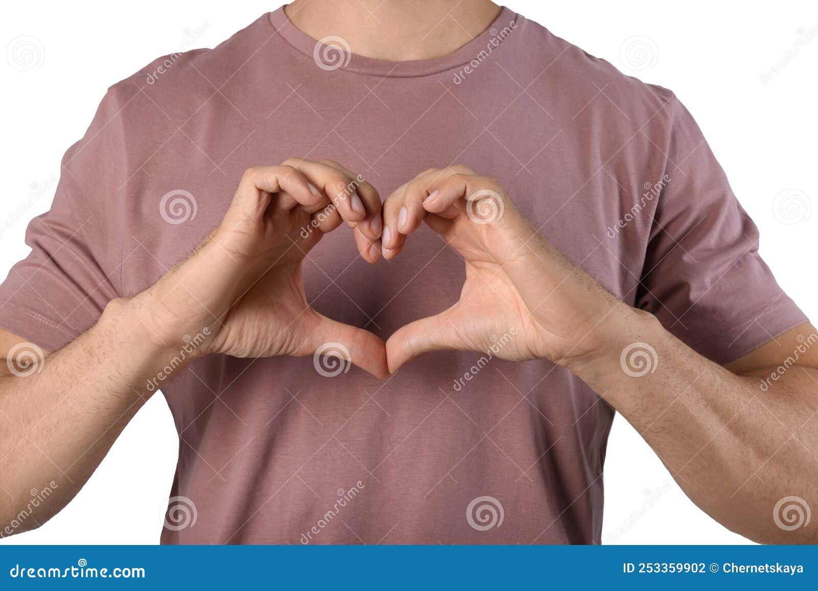 Man Making Heart with Hands on Background, Closeup Stock Photo - Image ...