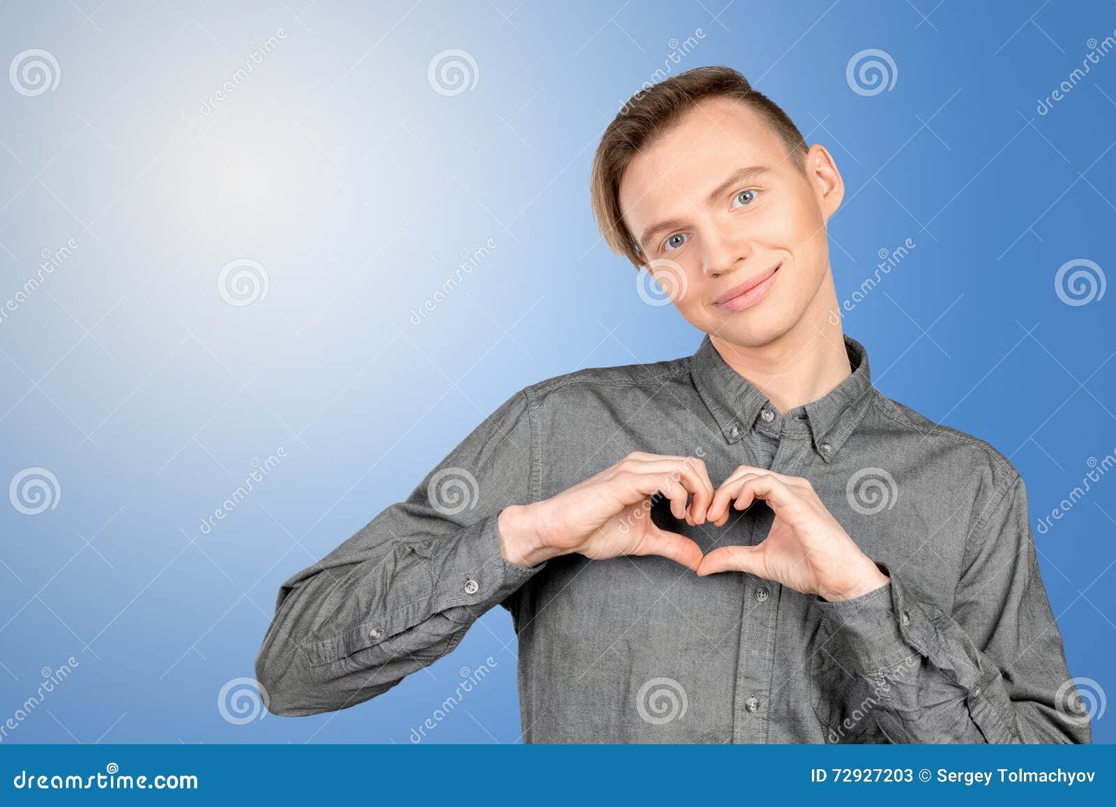 Man Making Heart from His Hands Stock Image - Image of hand, body: 72927203