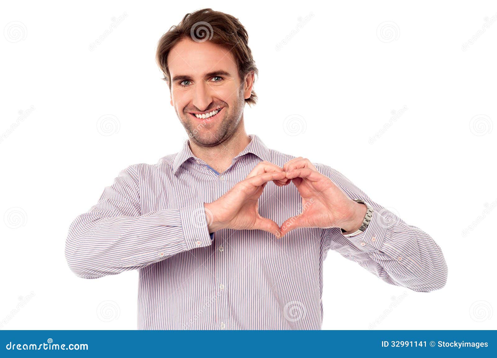 Man Making Heart Symbol With Hands Stock Image - Image: 32991141