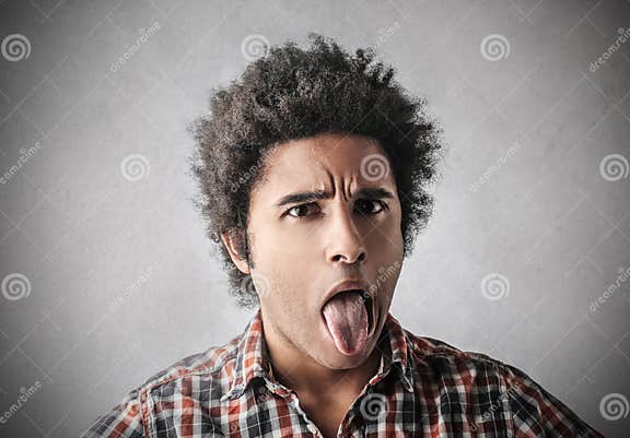 Man making jokes stock photo. Image of young, mouth, disgust - 46727484