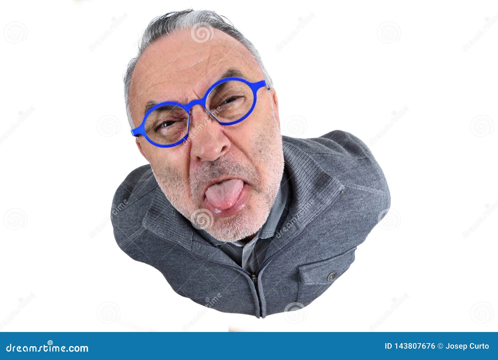 Man Making Mockery on White Stock Photo - Image of grimace, cheerful ...