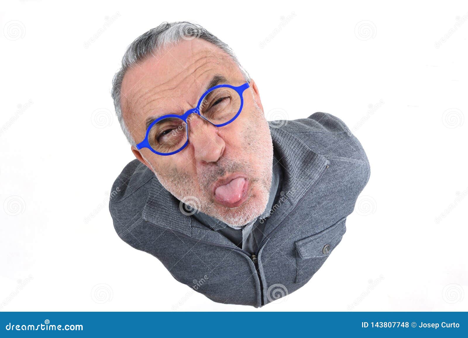 Man Making Mockery on White Background Stock Photo - Image of grimace ...