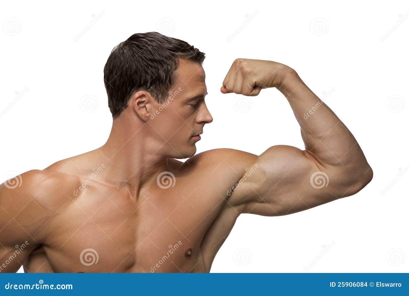 Man making muscle stock photo. Image of attractive, exercise - 25906084