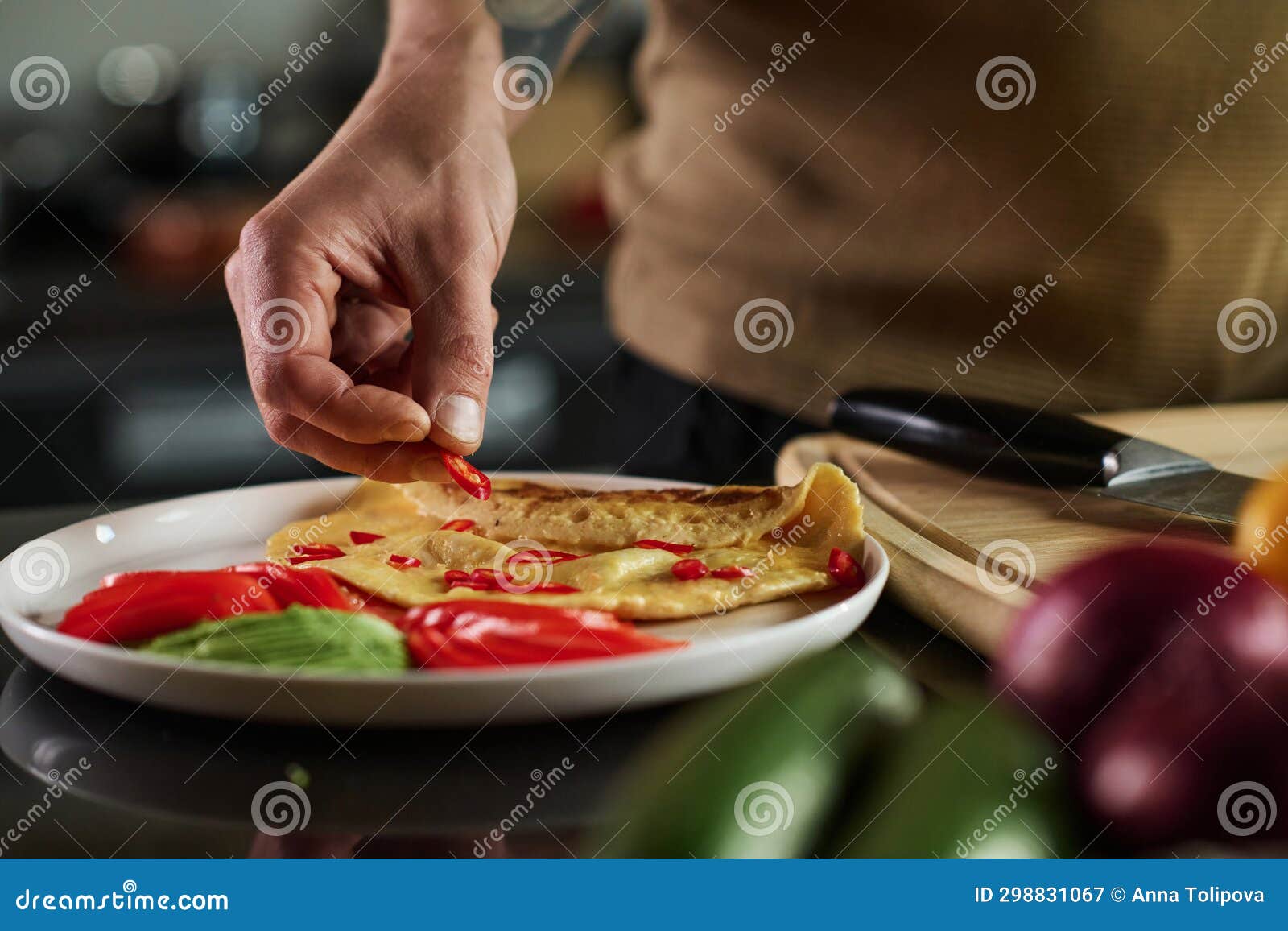 Man Making Omelet stock image. Image of food, healthy - 298831067