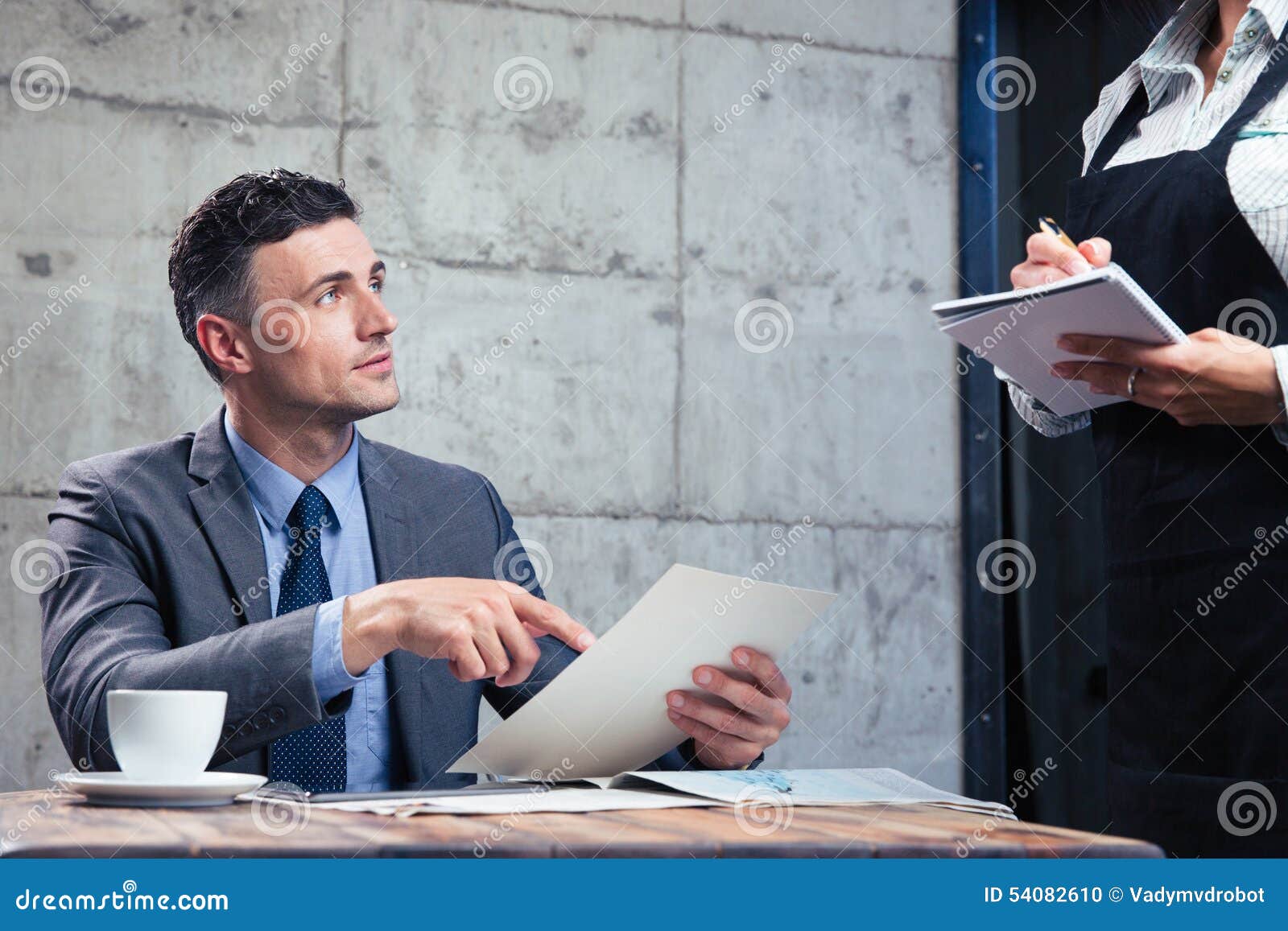 Man Making Order at Restaurant Stock Photo - Image of confident ...