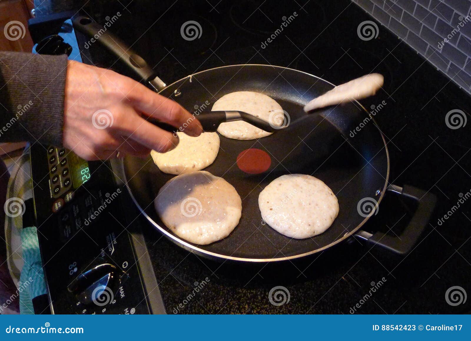 Man Making Pancakes stock image. Image of electric, making - 88542423