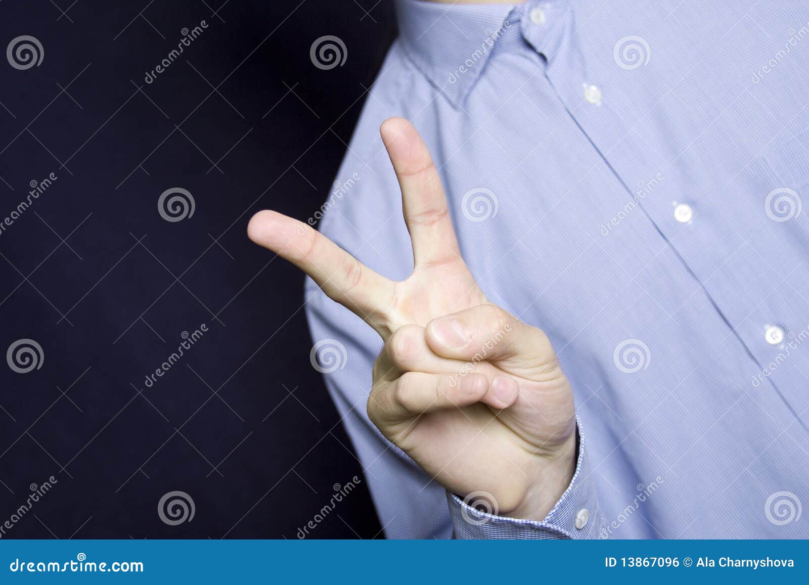 Man Making Peace Sign stock photo. Image of finger, person - 13867096