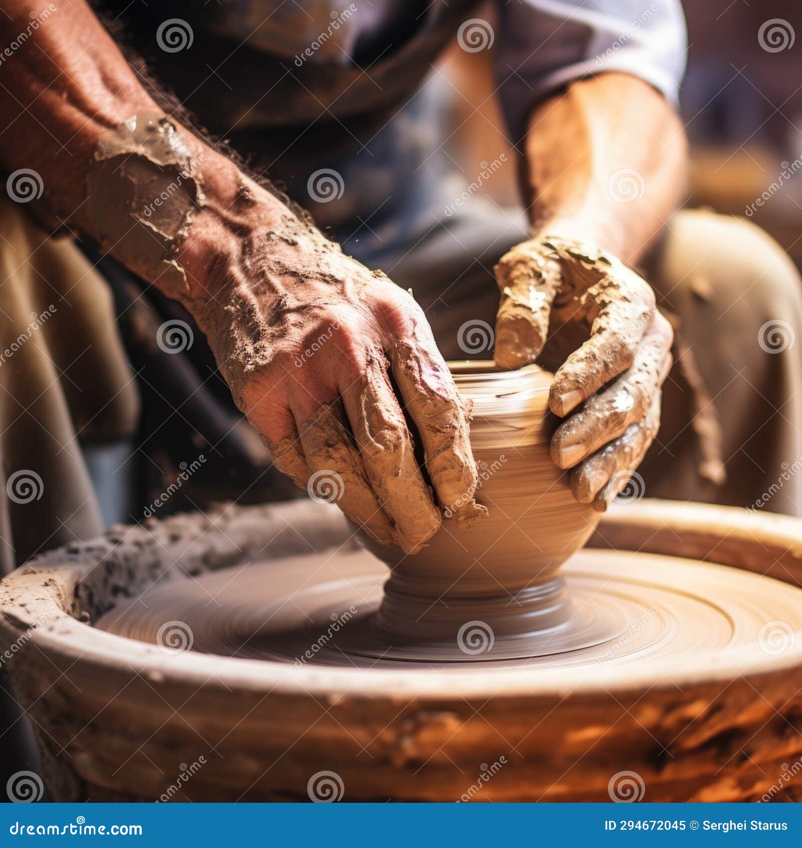 A Man is Making a Pot on a Potter S Wheel, AI Stock Image - Image of ...