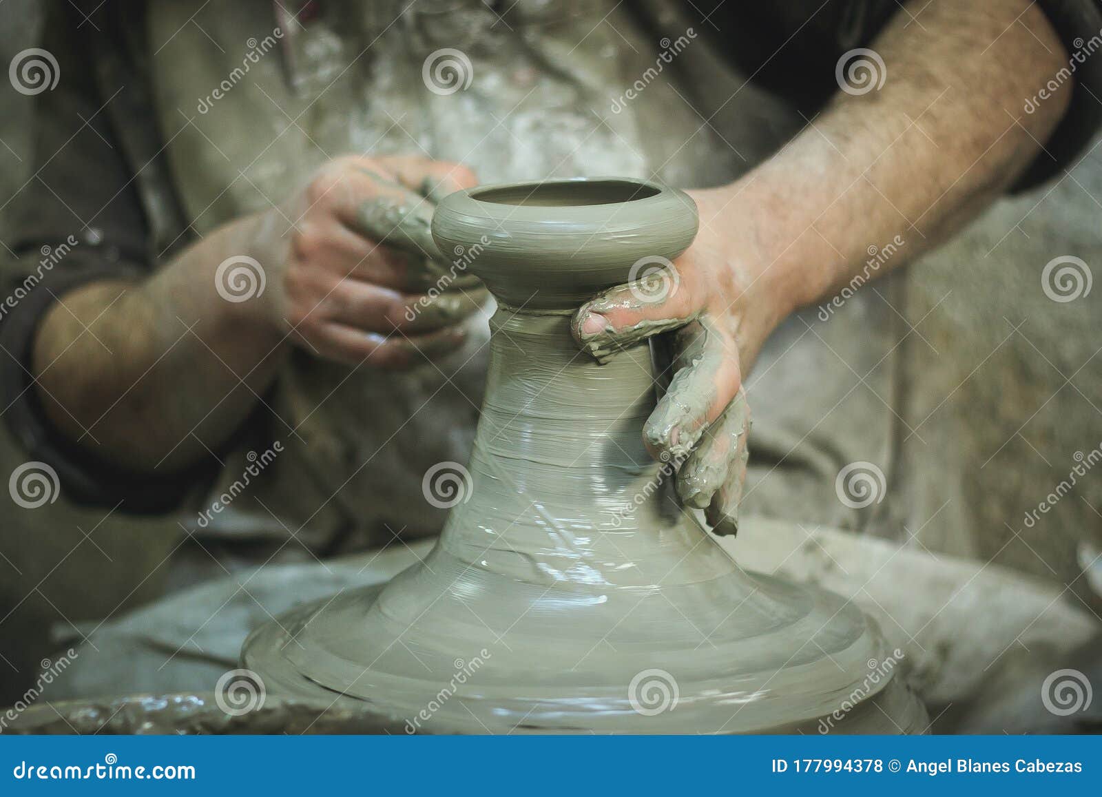 A man making pottery. stock photo. Image of guard, human - 177994378