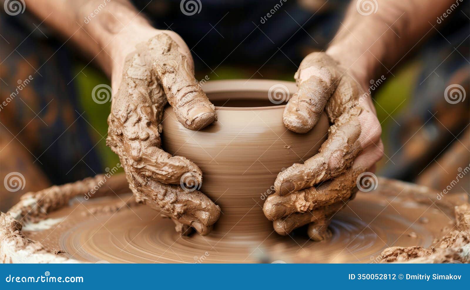 A Man is Making a Pottery Piece with His Hands Stock Photo - Image of ...