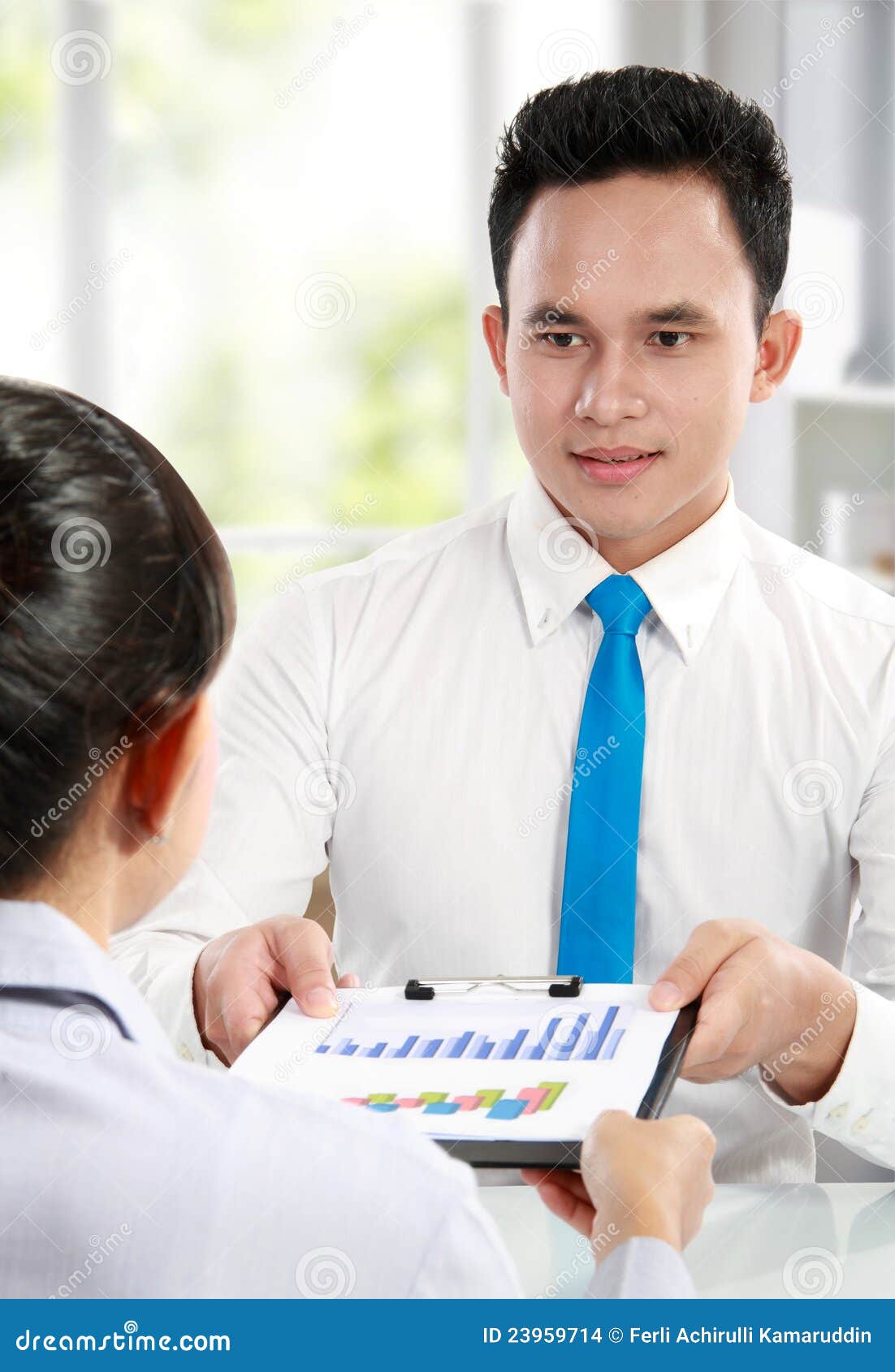 Man Making a Presentation and Discussing Bar Chart Stock Photo - Image ...