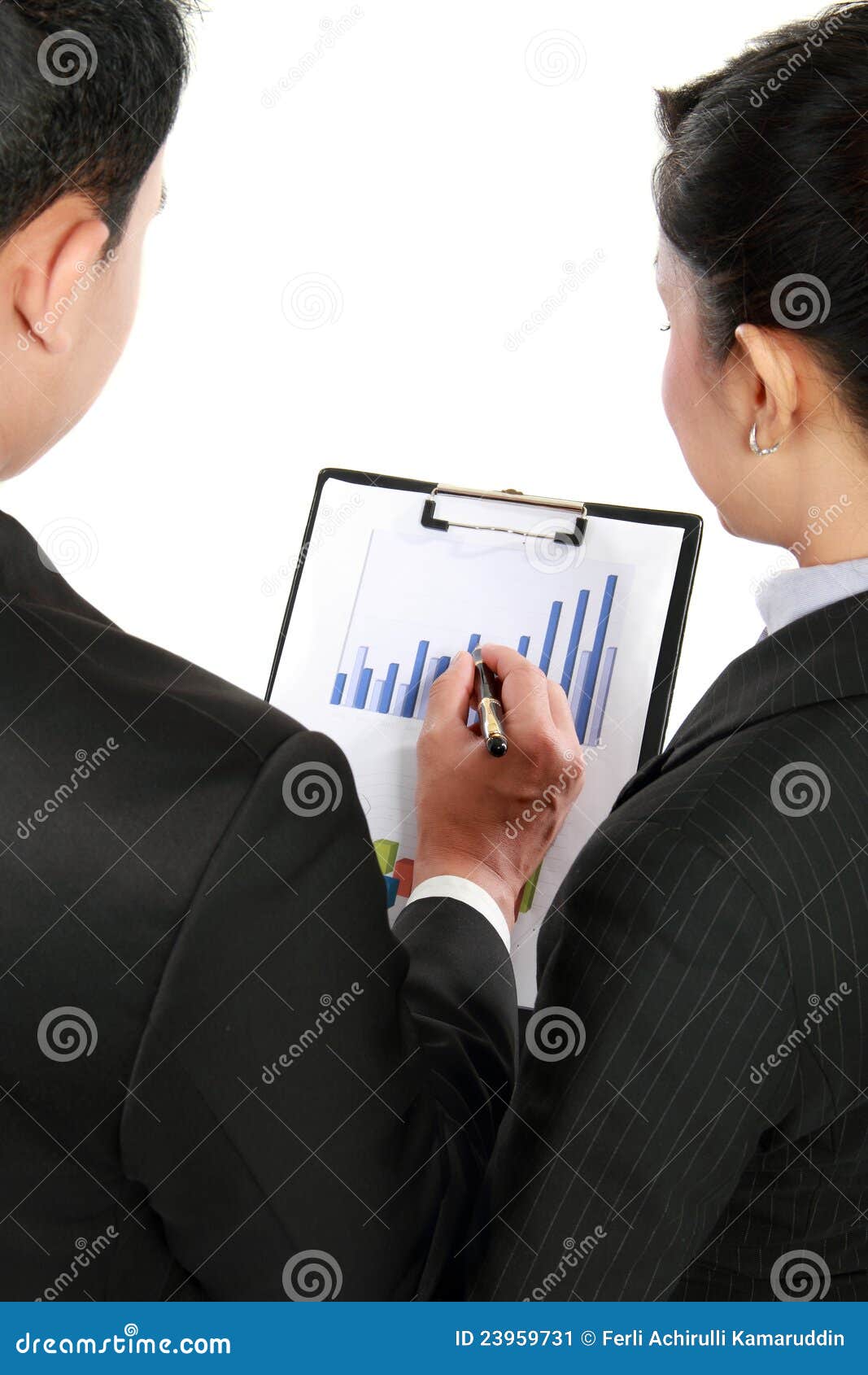 Man Making a Presentation and Discussing Bar Chart Stock Image - Image ...