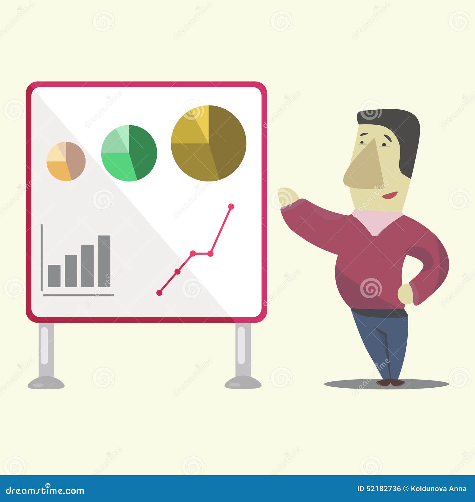 Man making a presentation stock vector. Illustration of management ...