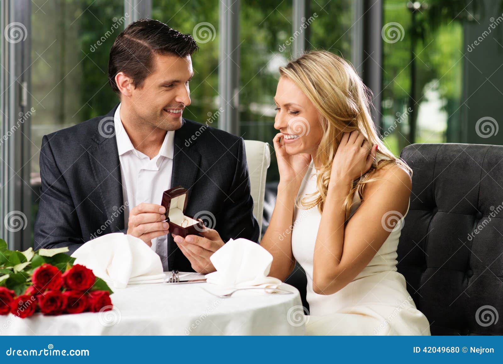 Man Making Propose To His Girlfriend Stock Photo - Image of lady, meet ...