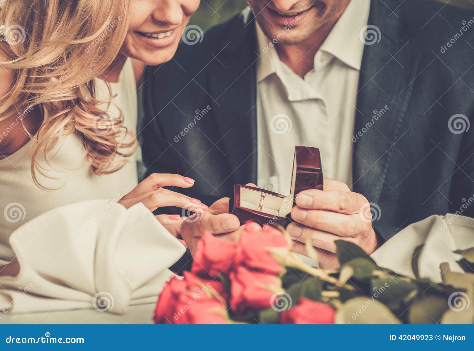 Man Making Propose To His Girlfriend Stock Image - Image of lady, bride ...