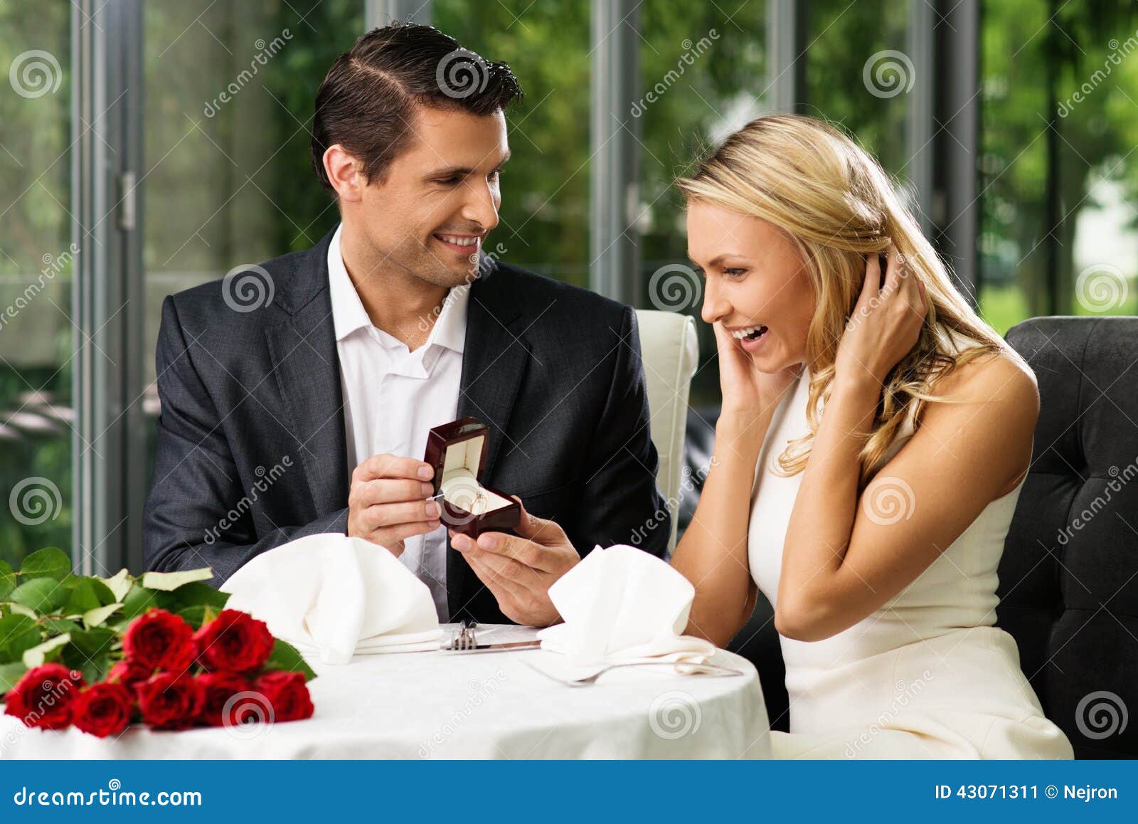Man Making Propose To His Girlfriend Stock Image - Image of celebration ...