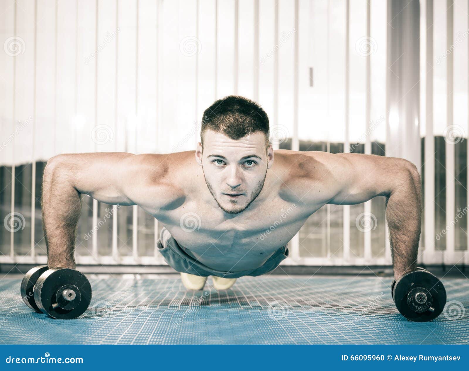 Man making push-ups stock photo. Image of serious, exercise - 66095960