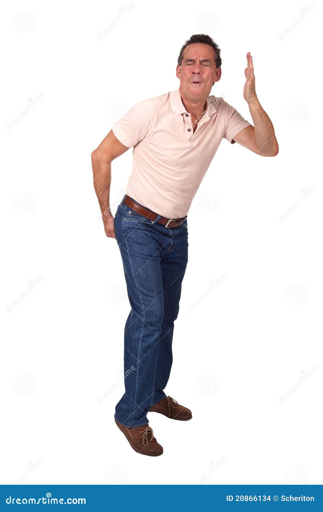 Man Making Rude Gesture Indicating Bad Smell Stock Photo - Image of ...