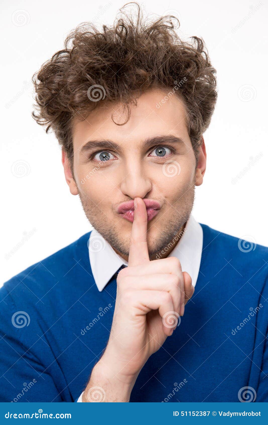 Man Making Silence Gesture, Shhhhh!! Stock Image - Image of hair ...