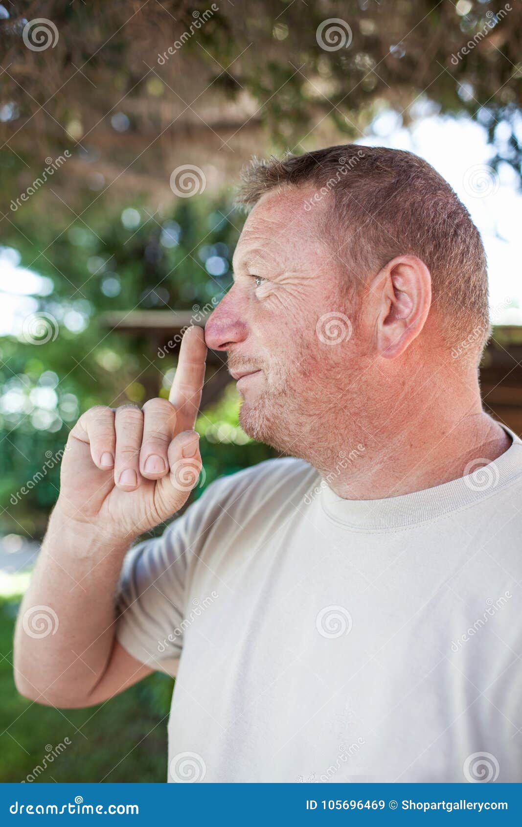 Man Making the Silence Sign Stock Image - Image of gesture, looking ...