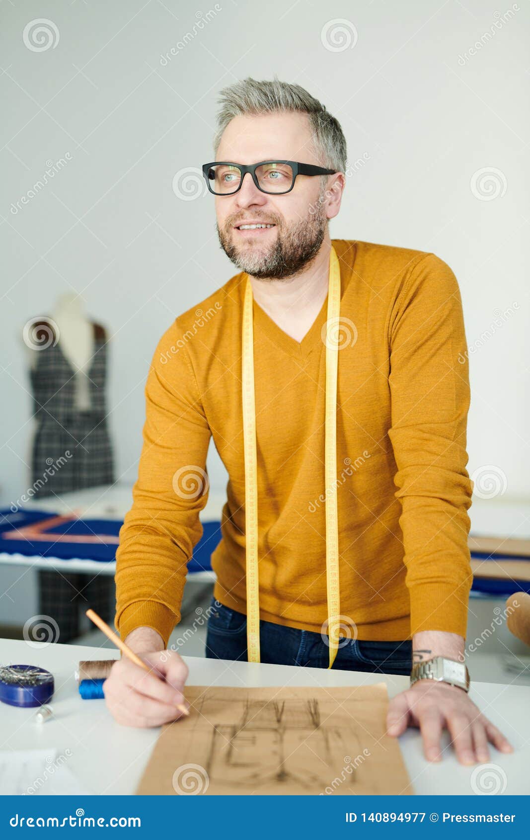 Man making sketches stock image. Image of inspiration - 140894977