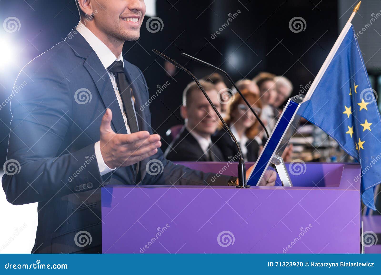 Man making speech stock photo. Image of gesturing, hand - 71323920