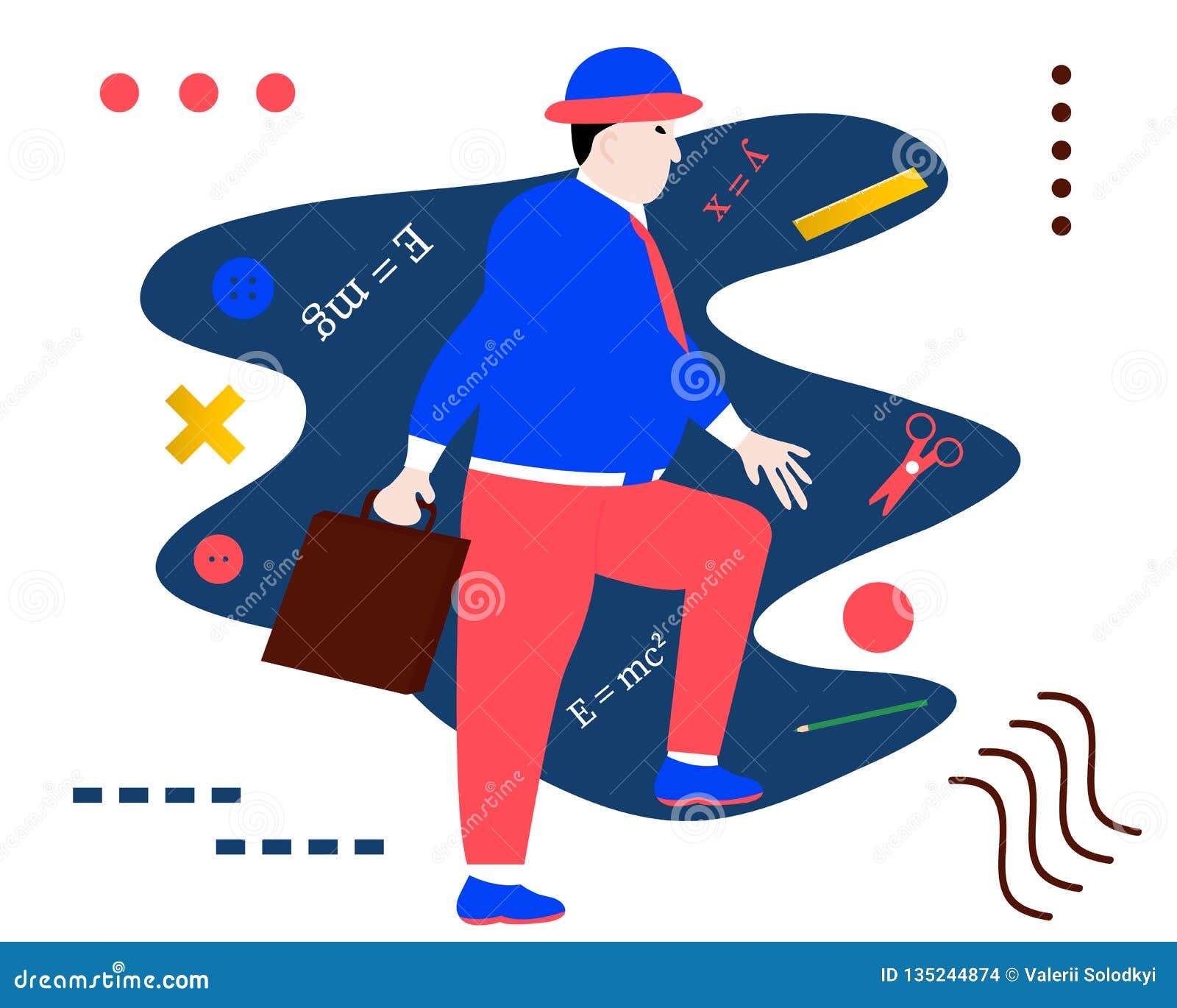 The Man Making Step To Success. Creative Vector Illustration Made in ...