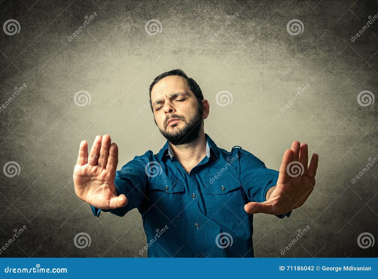 Man making stop sign stock photo. Image of male, palm - 71186042