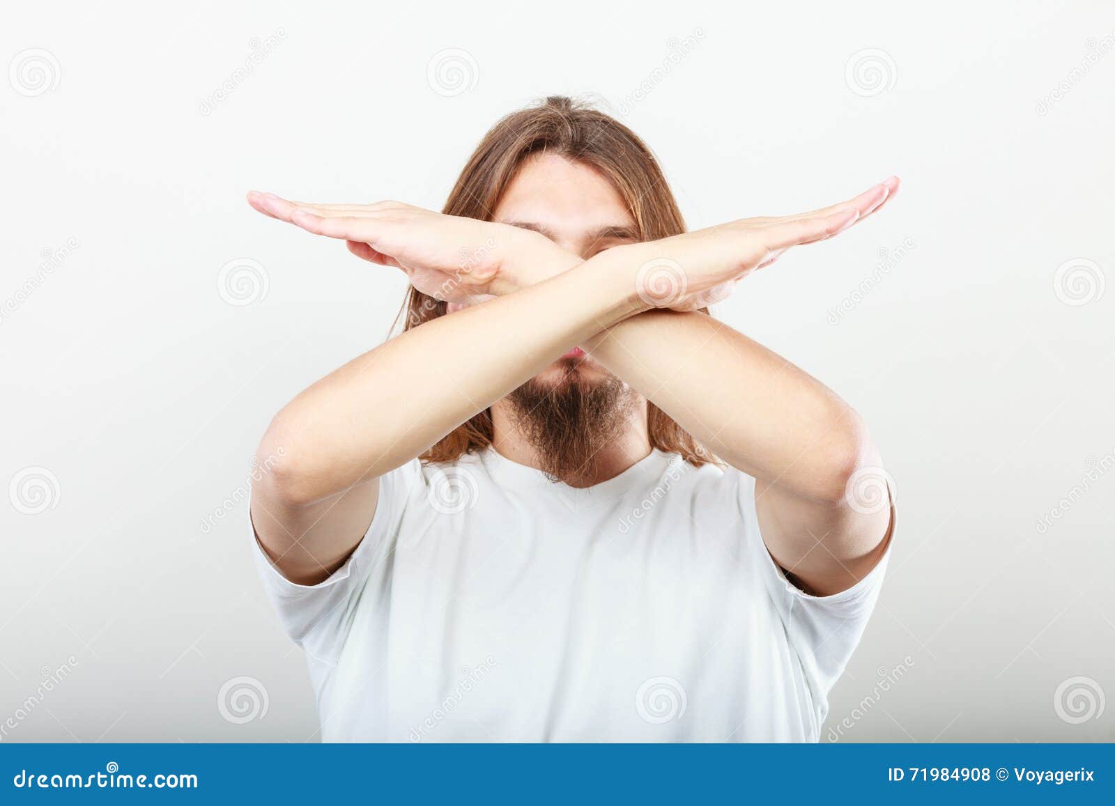 Man making stop sign stock photo. Image of negative, sign - 71984908