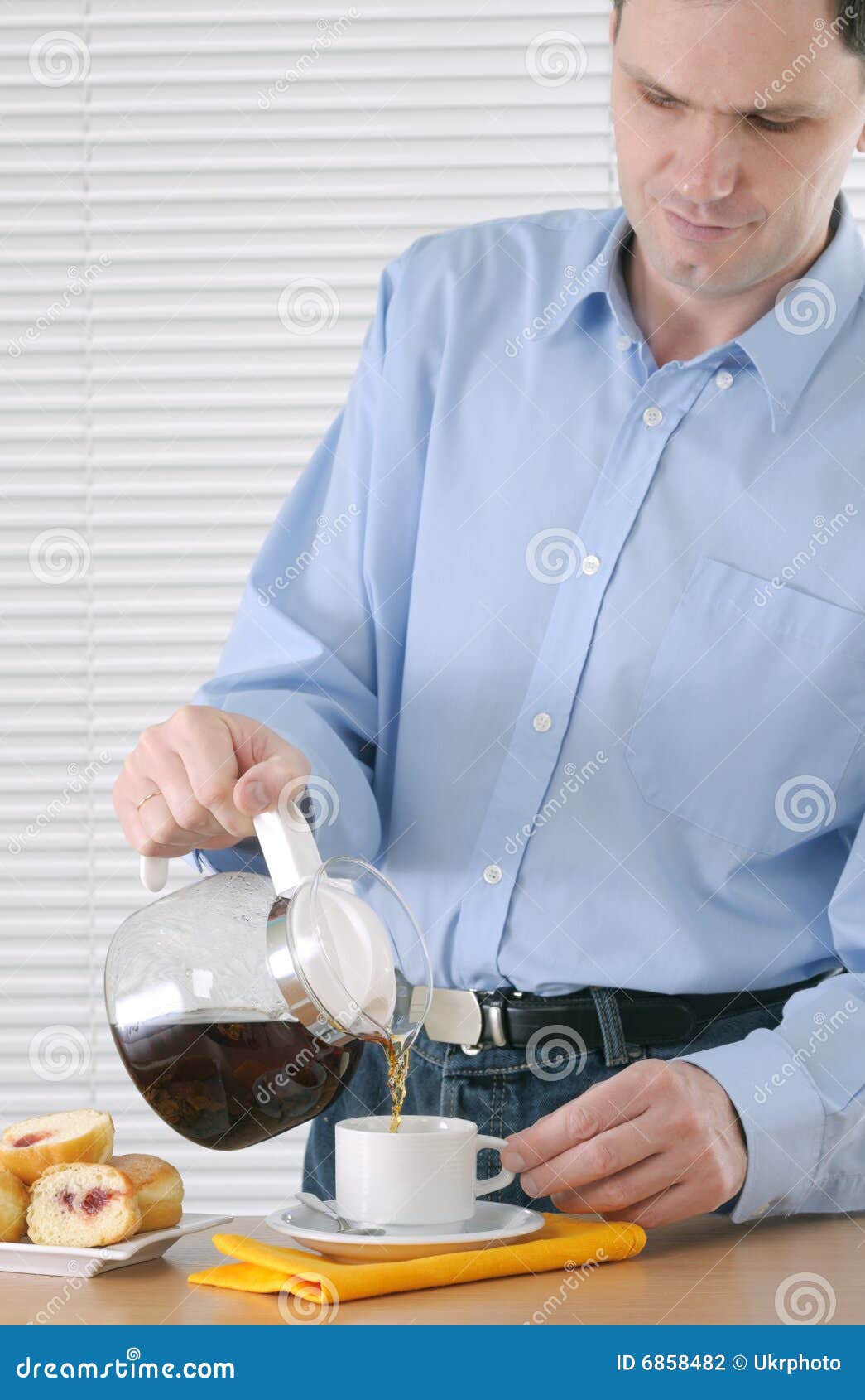 Man making tea stock photo. Image of clothing, european - 6858482