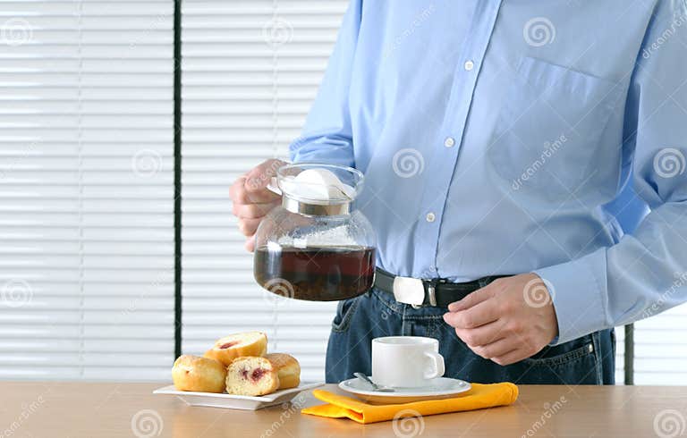 Man making tea stock image. Image of casual, eating, afternoon - 8069971