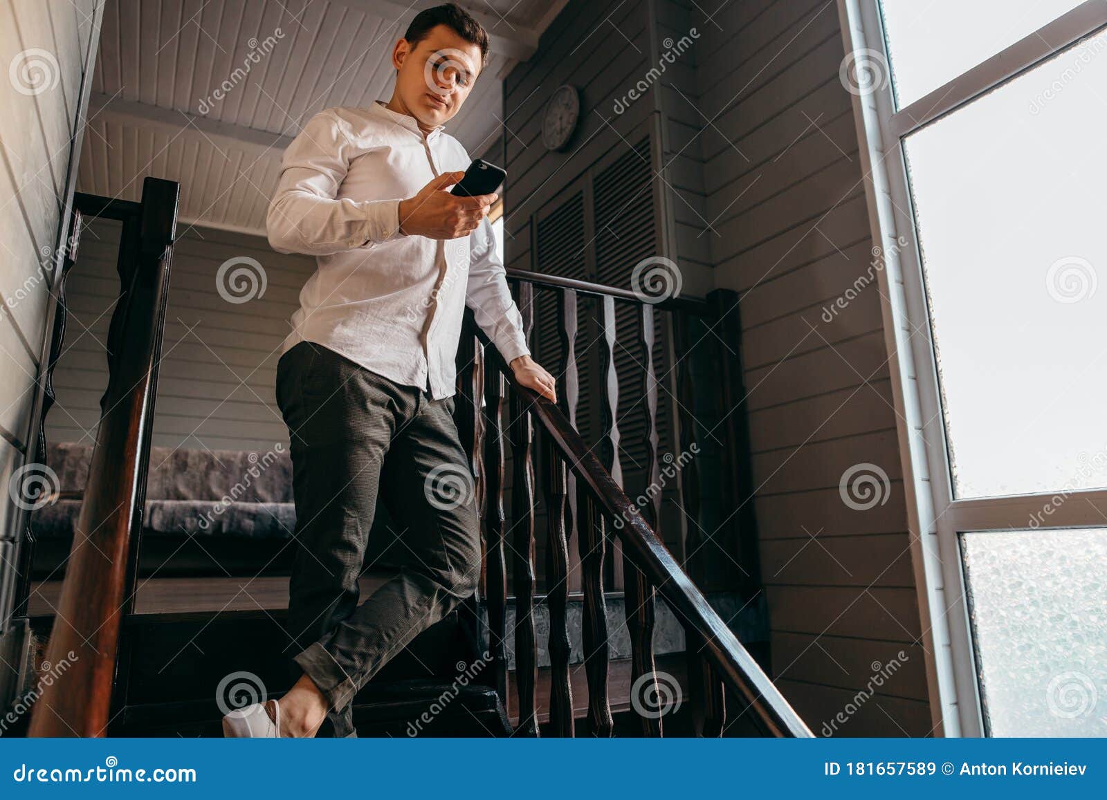Man Making a Video Call from His Mobile Phone. Stock Image - Image of ...