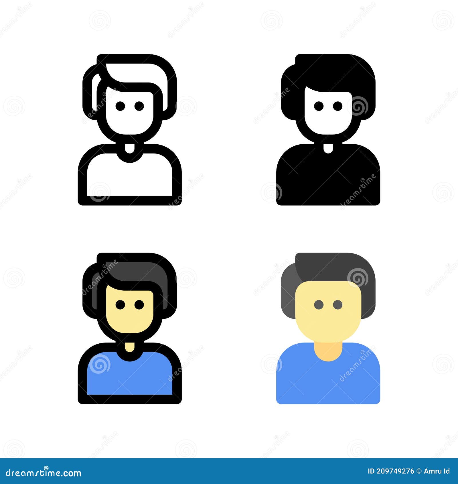Man Male Boy User Avatar Icon, Logo, and Illustration Stock Vector ...