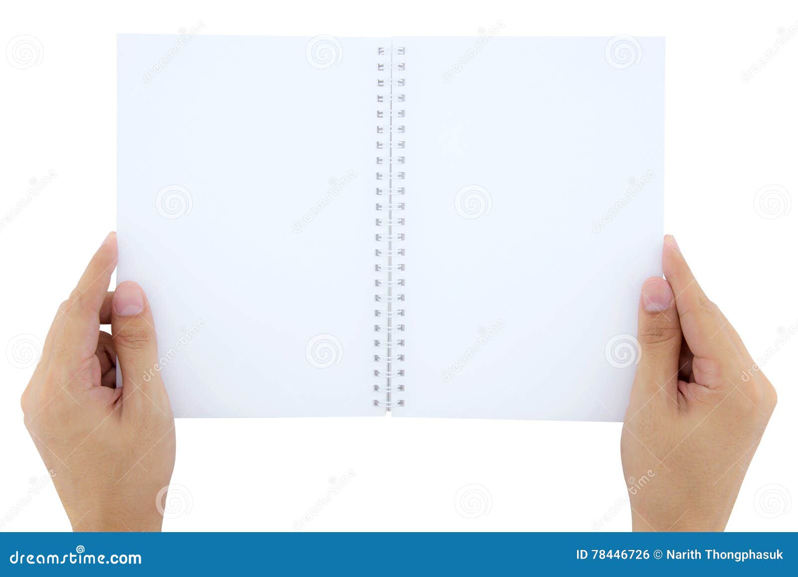 Man(male) Two Hands Hold a Empty(blank) Book(note, Diary) Spre Stock ...