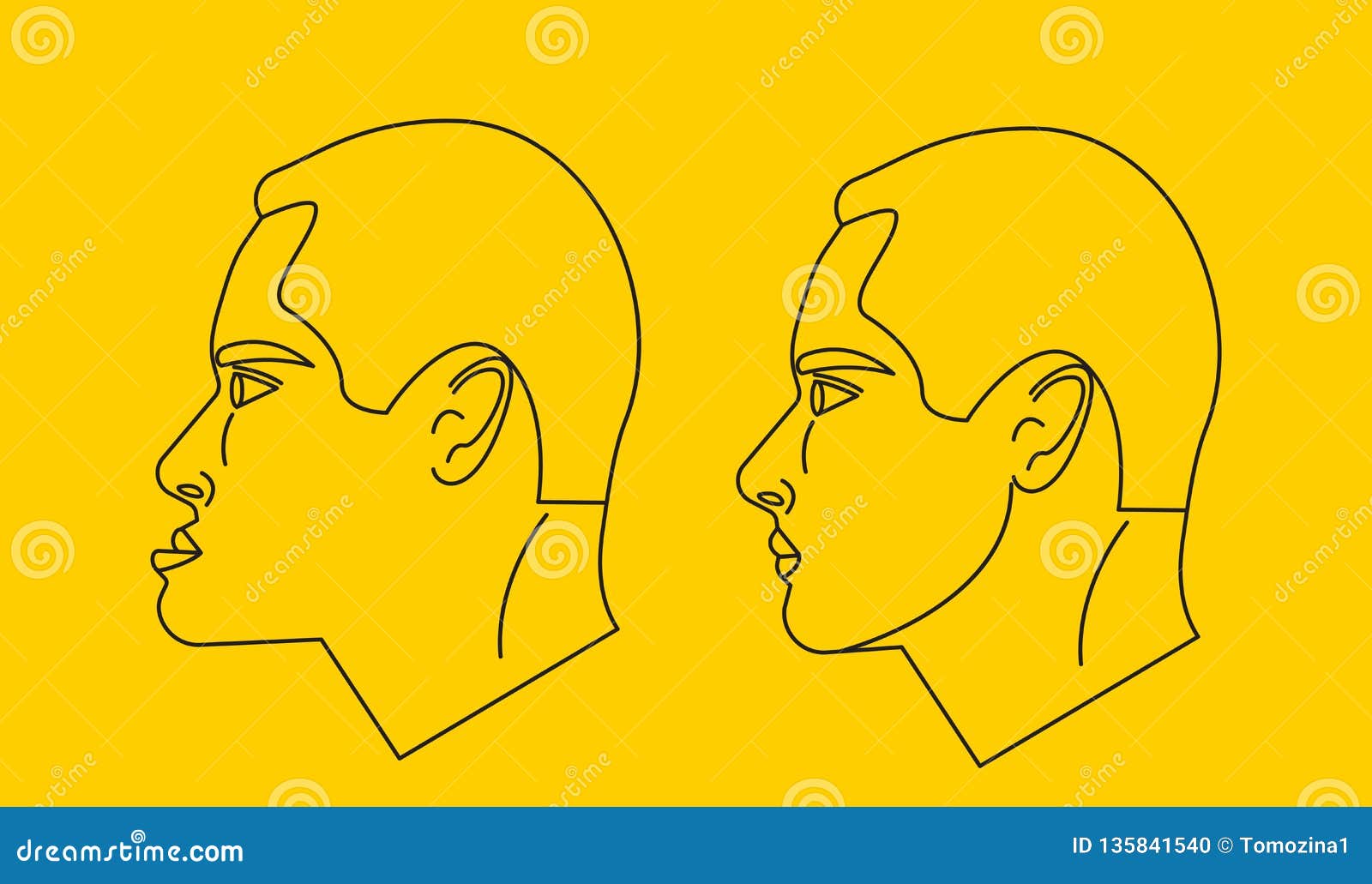 Mesial Bite Profile Before And After Orthodontic Treatment. Human With ...
