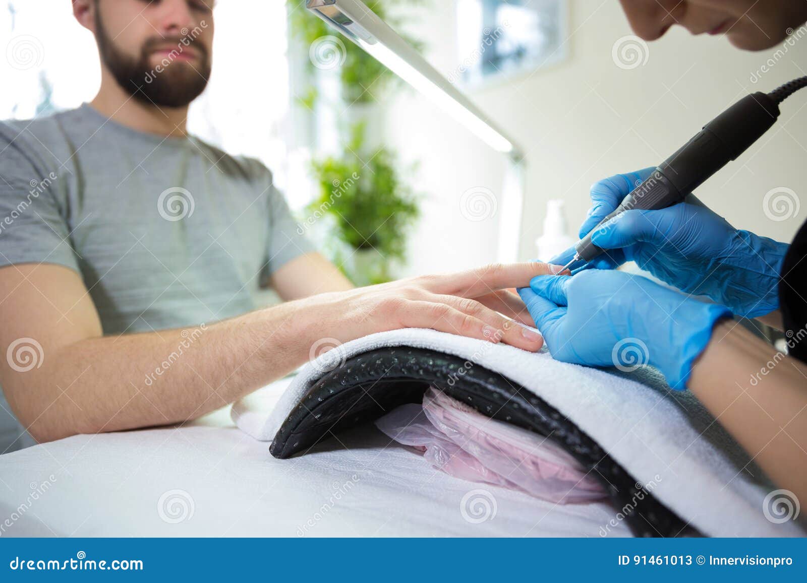 Man during manicure stock image. Image of body, horizontal - 91461013