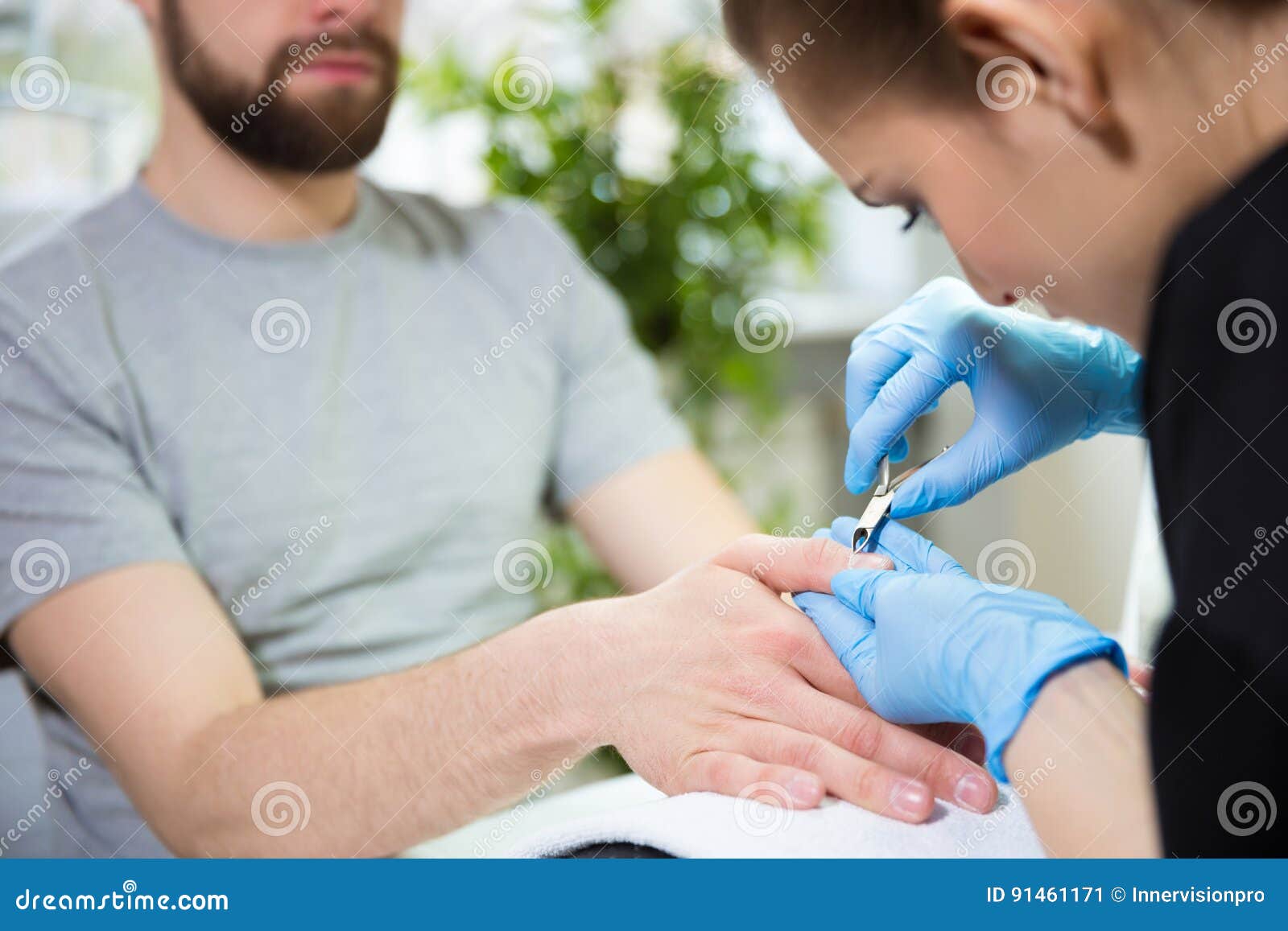 Man during manicure stock image. Image of fingernail - 91461171
