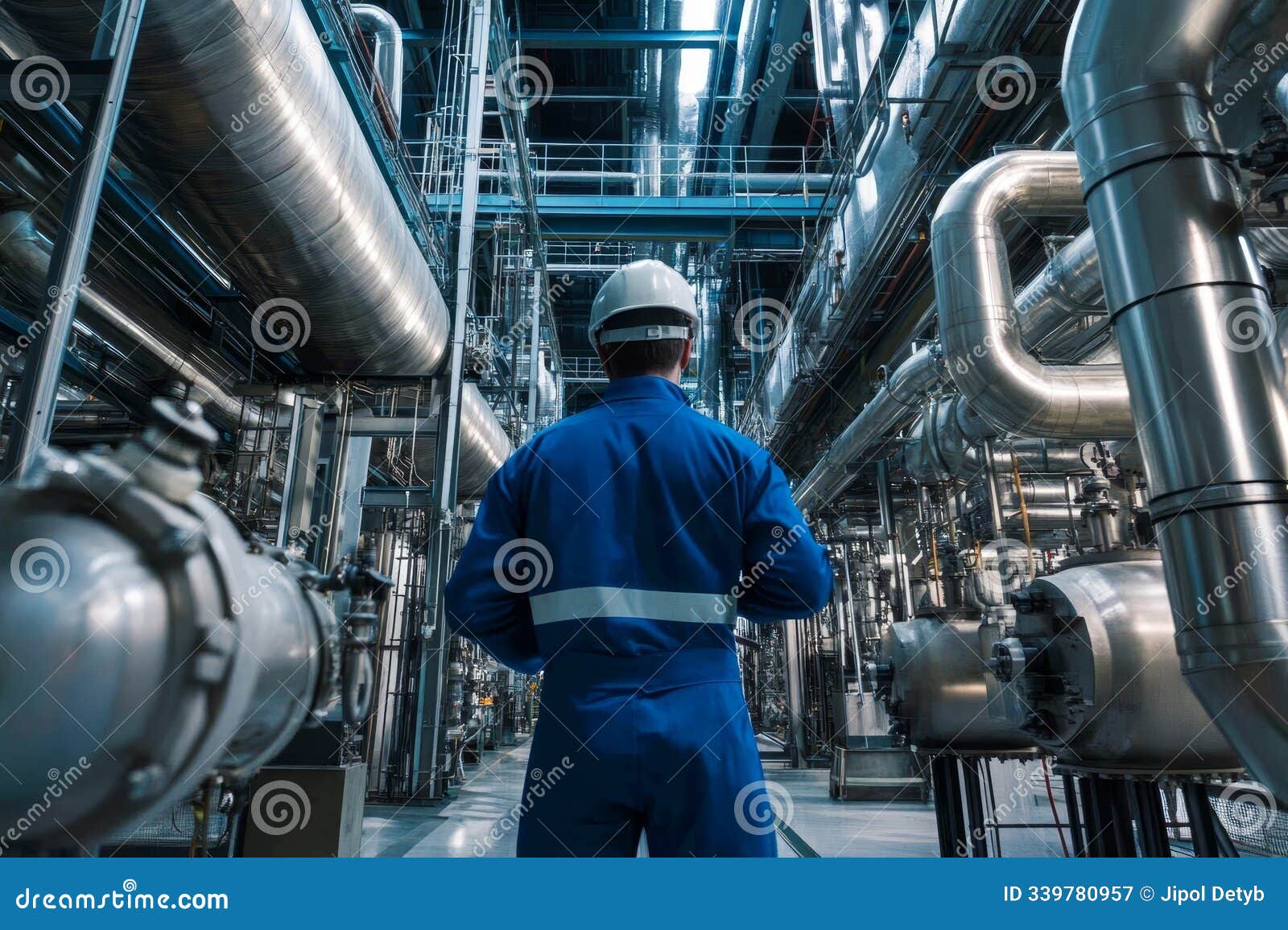 Man on Manufacturing High-Tech Energy. Stock Image - Image of ...