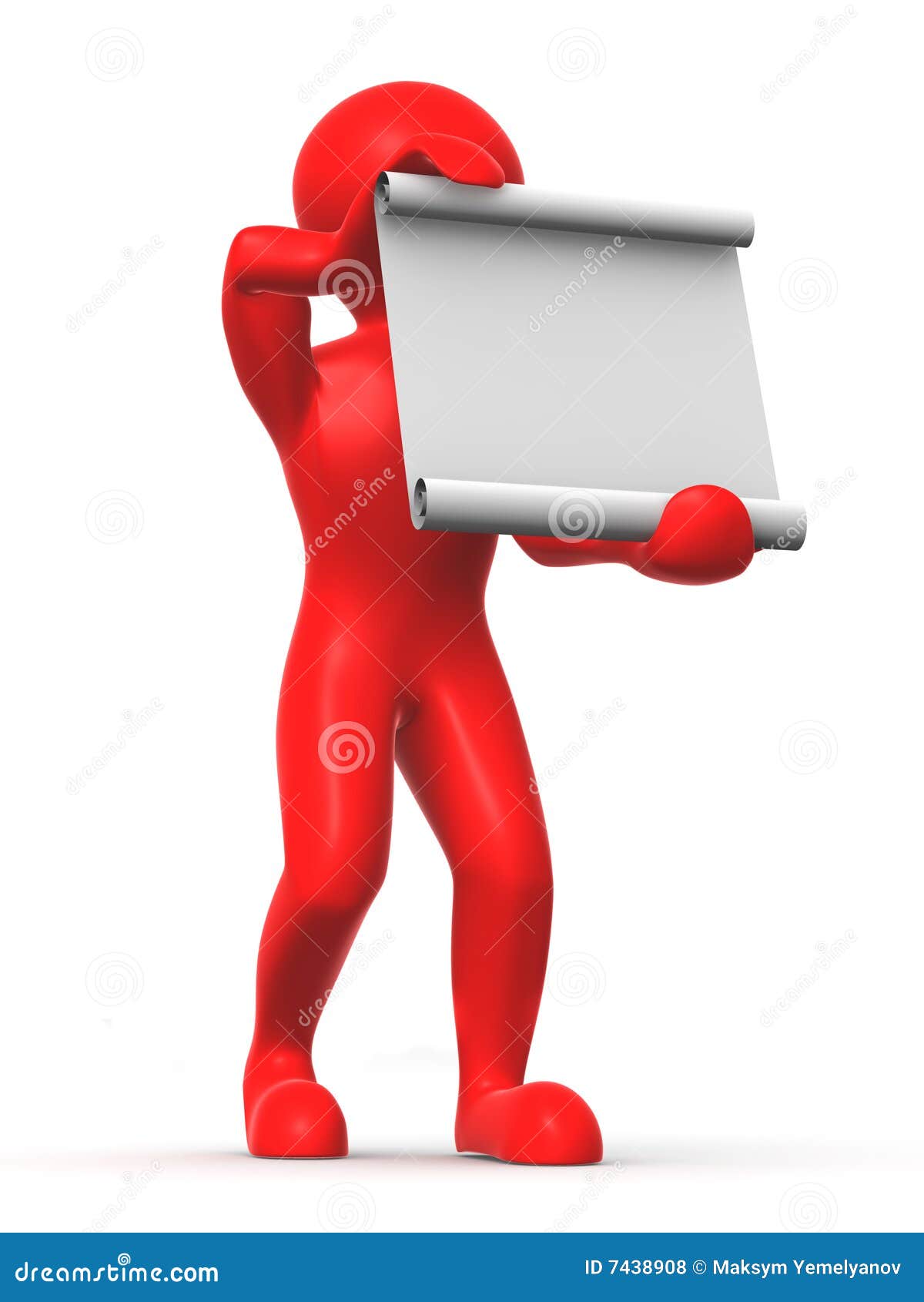 Man with manuscript stock illustration. Illustration of paper - 7438908
