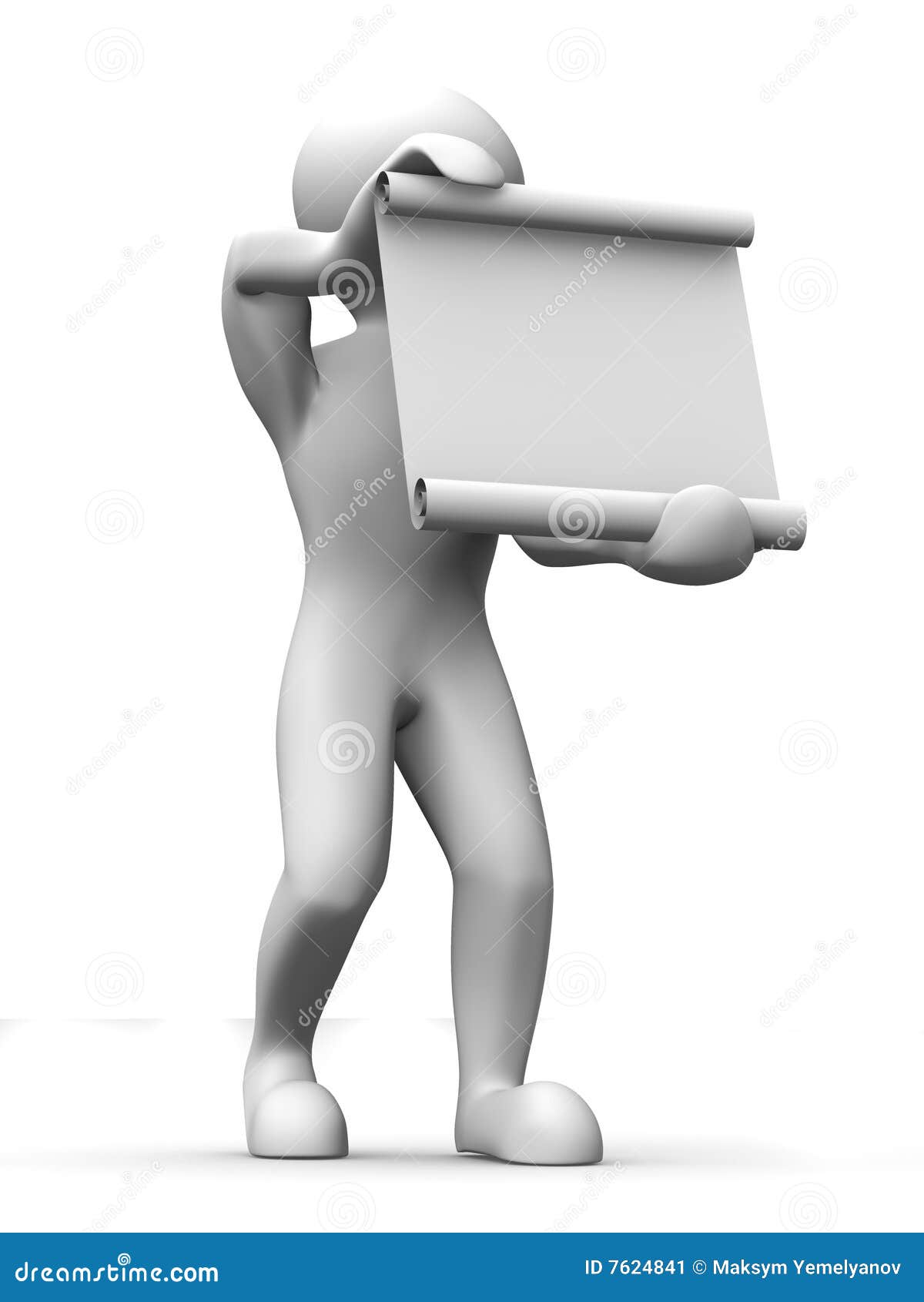 Man with manuscript stock illustration. Illustration of list - 7624841