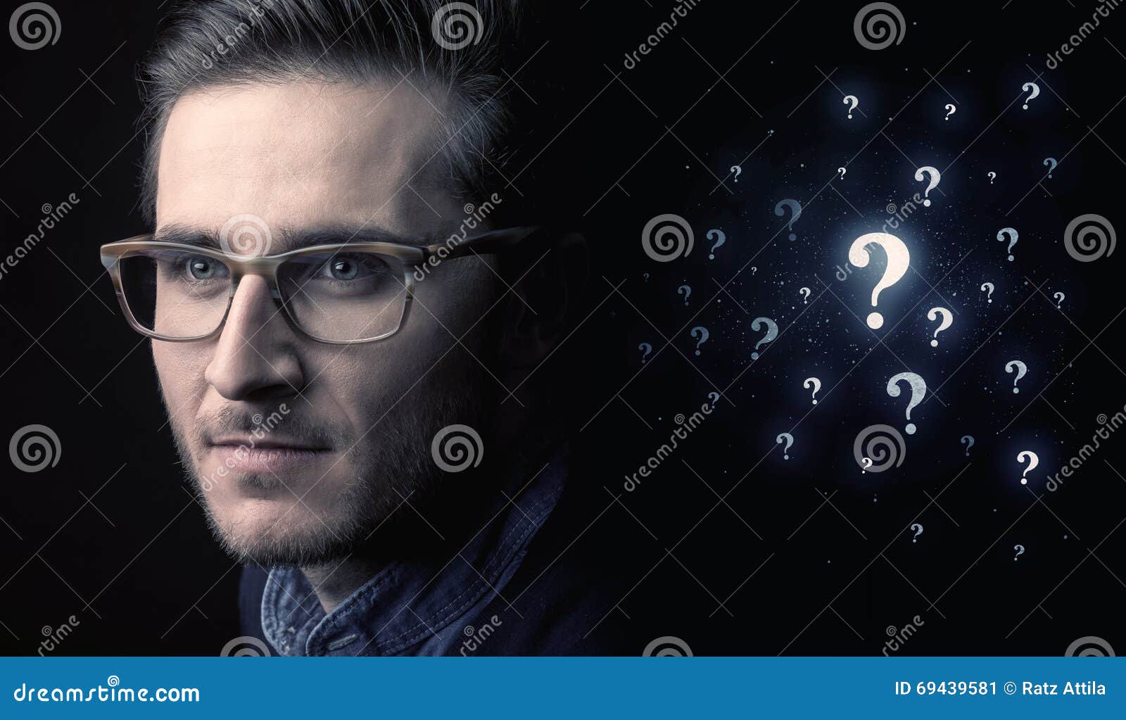 Man with Many Question Mark Near Him Stock Image - Image of idea, marks ...