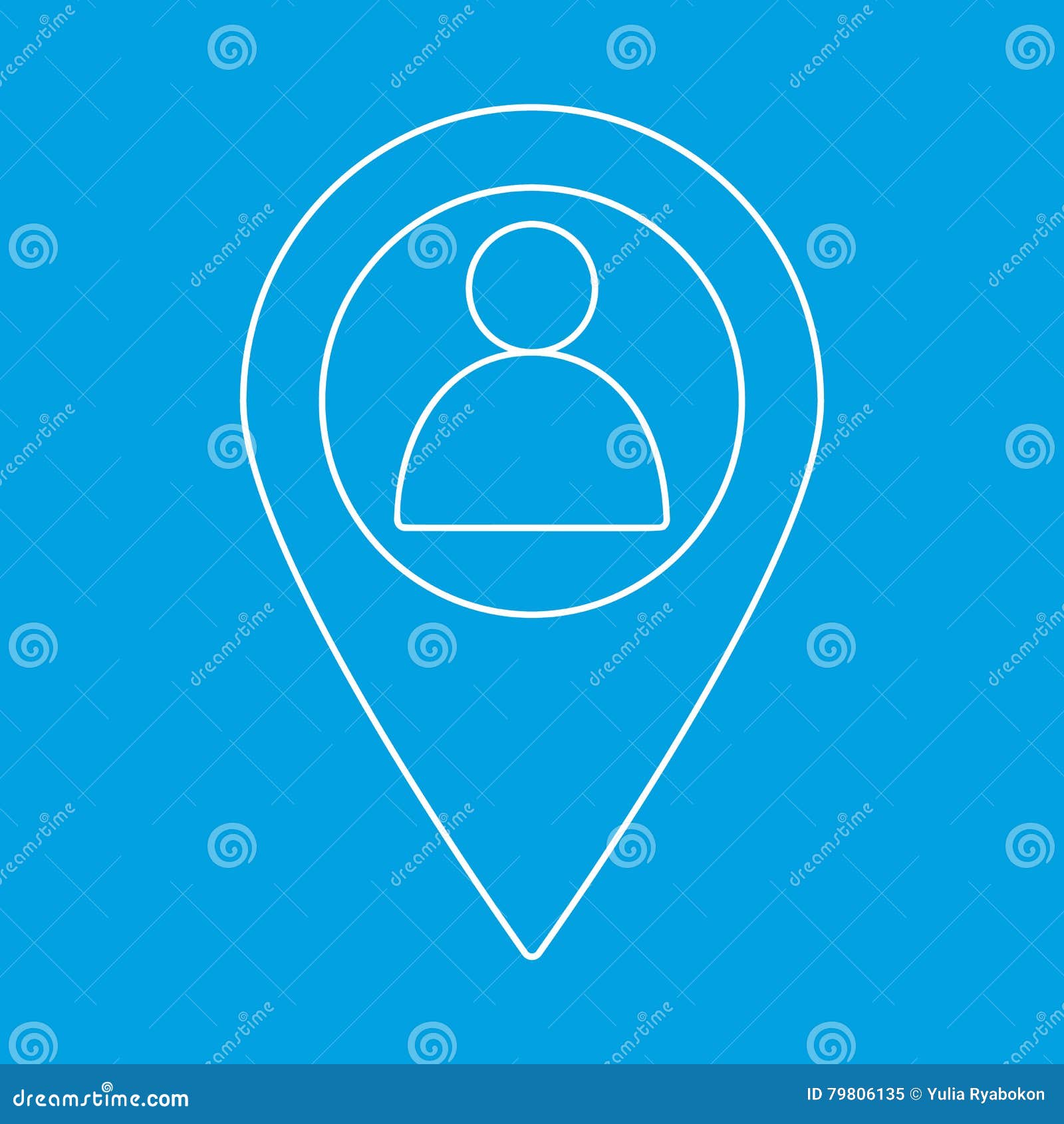 Man map marker icon stock vector. Illustration of line - 79806135