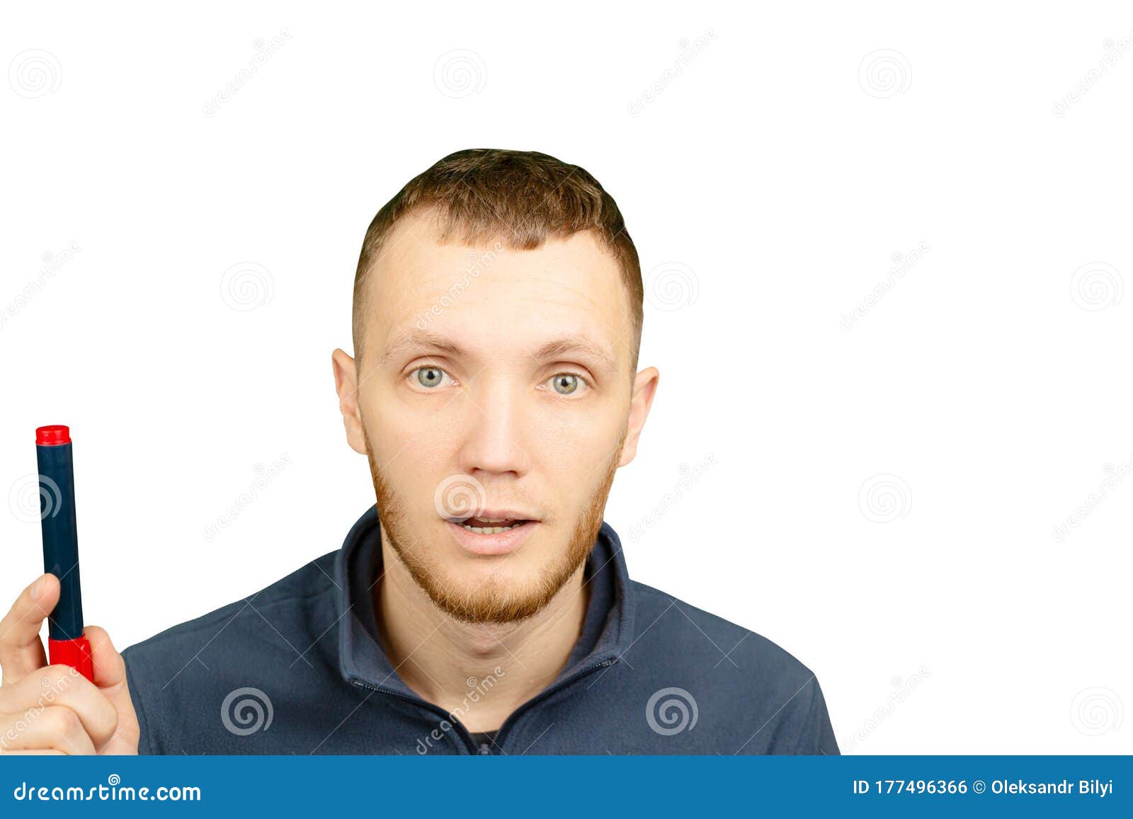 Man with Marker in His Hands Stock Photo - Image of friendly ...