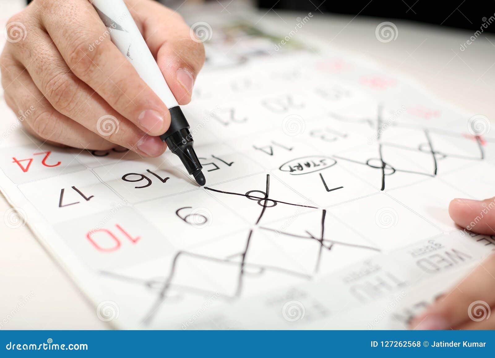 Man is Marking on the Calendar Stock Photo - Image of object, holding ...