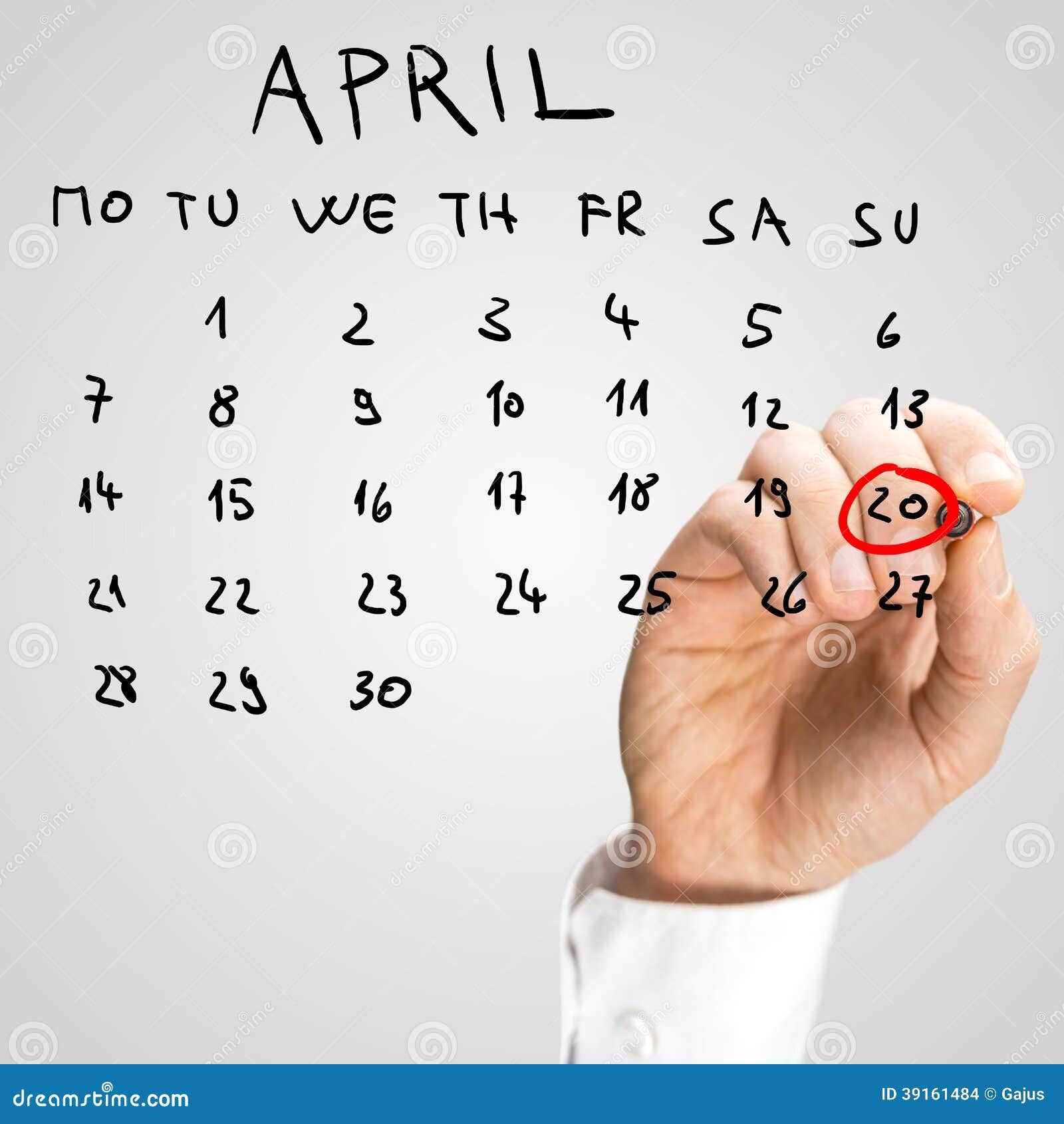 Man Marking Off Easter Day on the Calendar Stock Photo - Image of memo ...