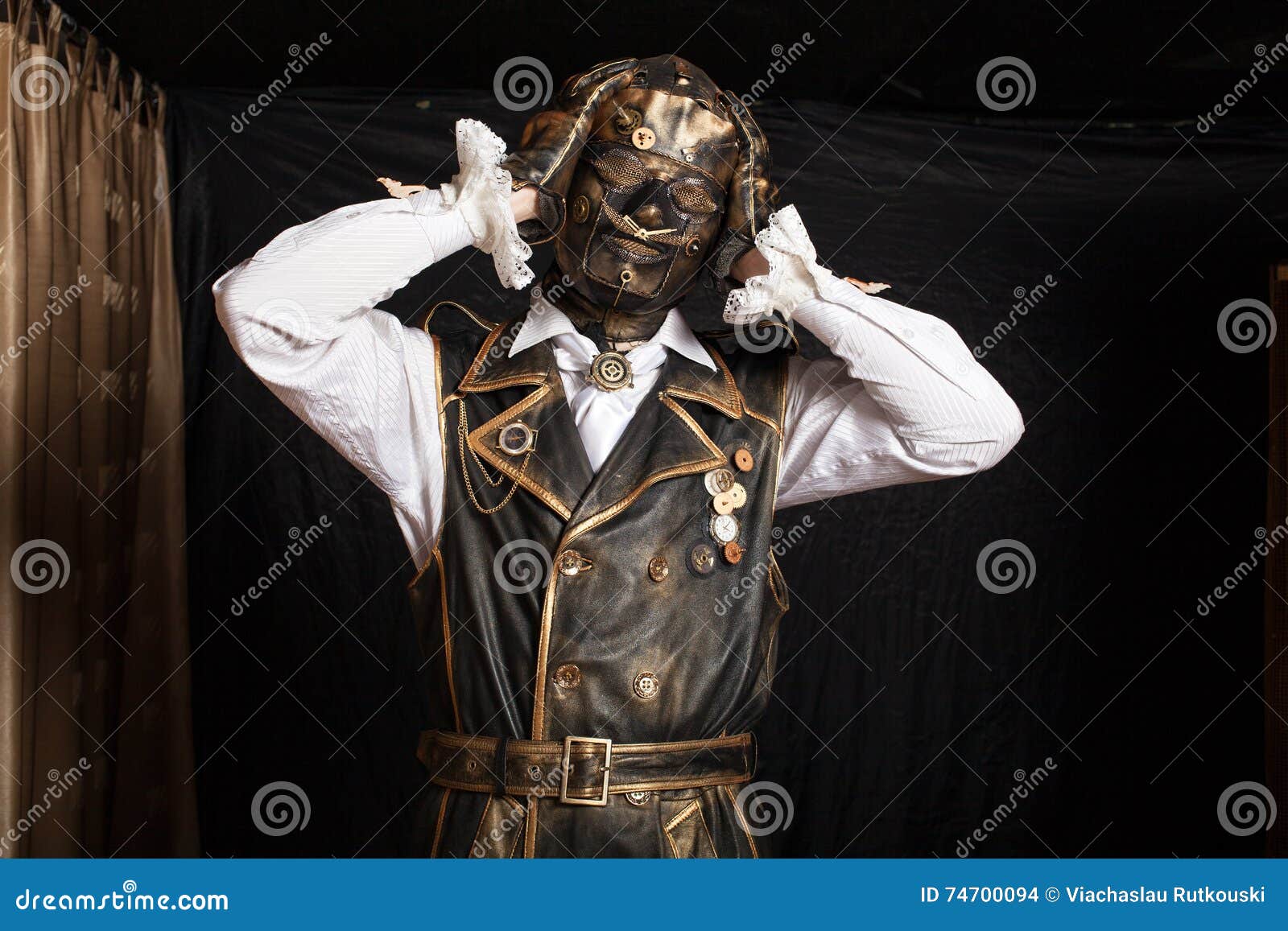 Man in a Mask in a Cyborg Costume Stock Photo - Image of cyborg ...