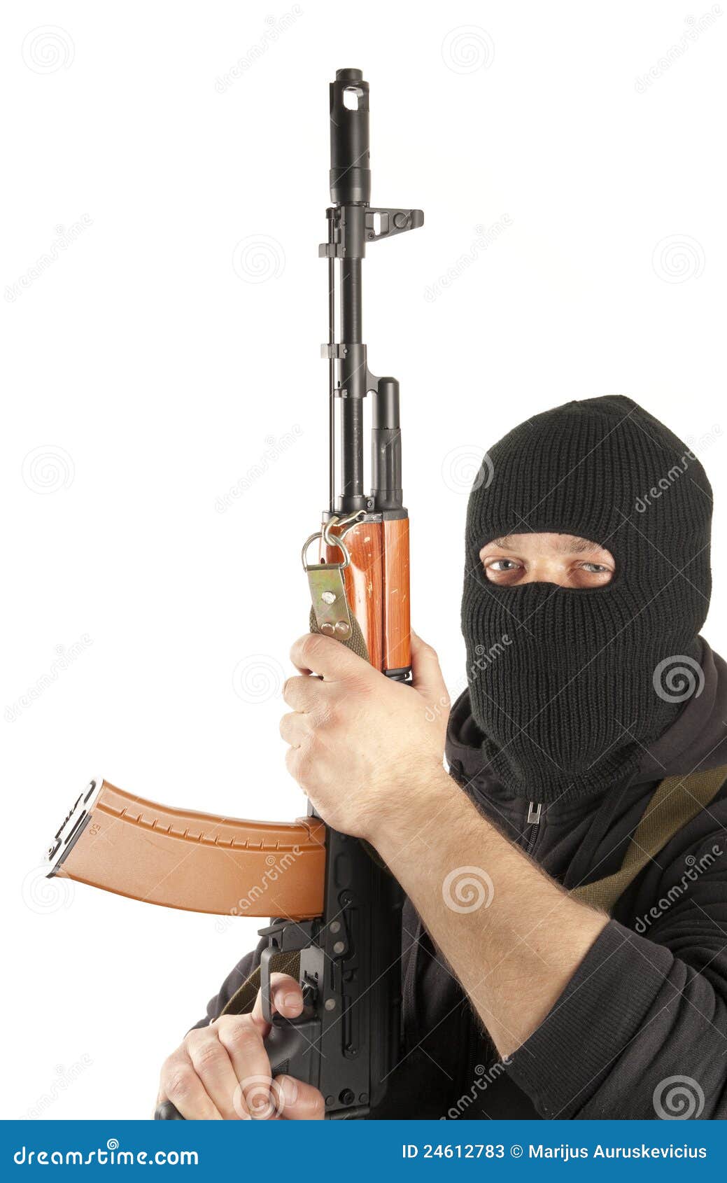 Man in mask with gun stock image. Image of bandit, offender - 24612783